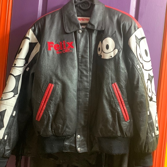 Jackets & Coats | Felix The Cat Leather Jacket By Excelled | Poshmark